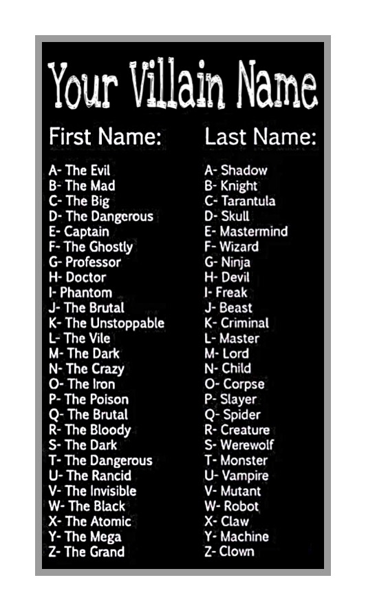 Your Villain Name Generator
